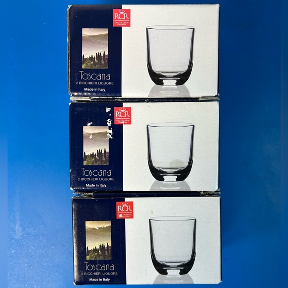 RCR | Kitchen | 3x 2 Set Rcr Toscana Italian Crystal Shot Glass 25 Oz ...